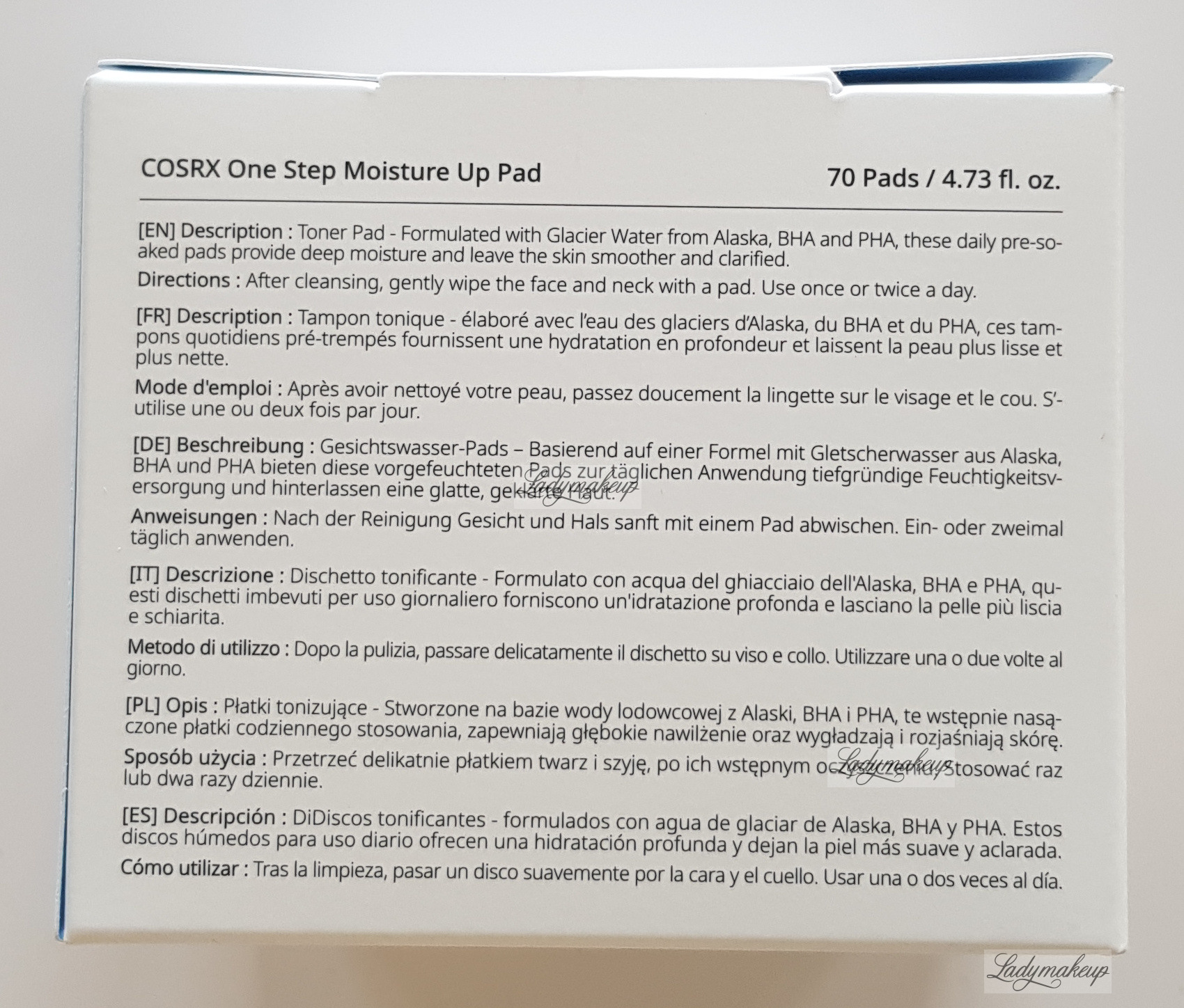 COSRX One Step Moisture Up Pads – 70pcs | Hydrate & Exfoliate